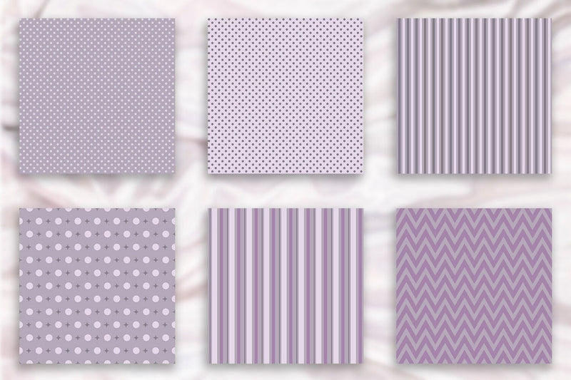12 Pastel Purple Digital Papers - So Fontsy