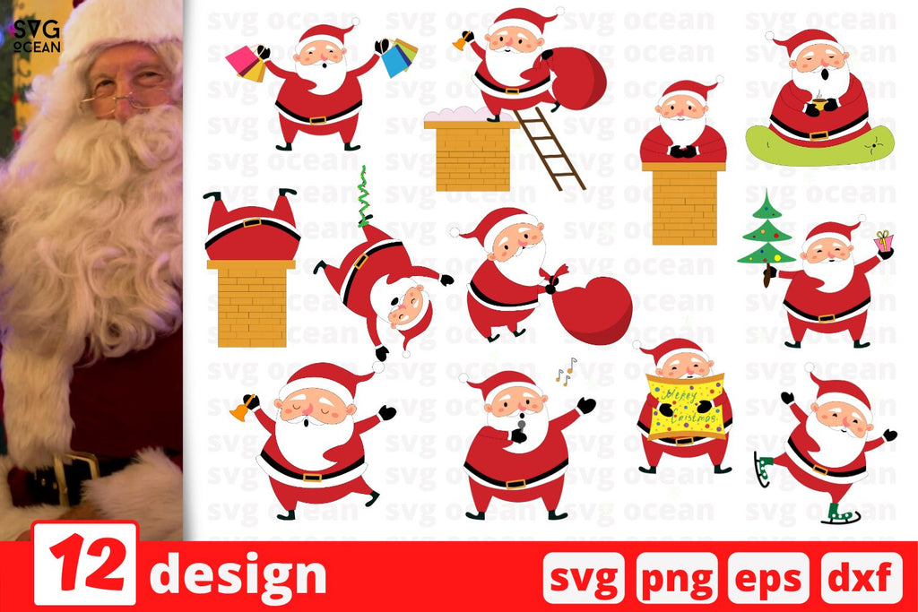 12 Santa designs cricut svg - So Fontsy