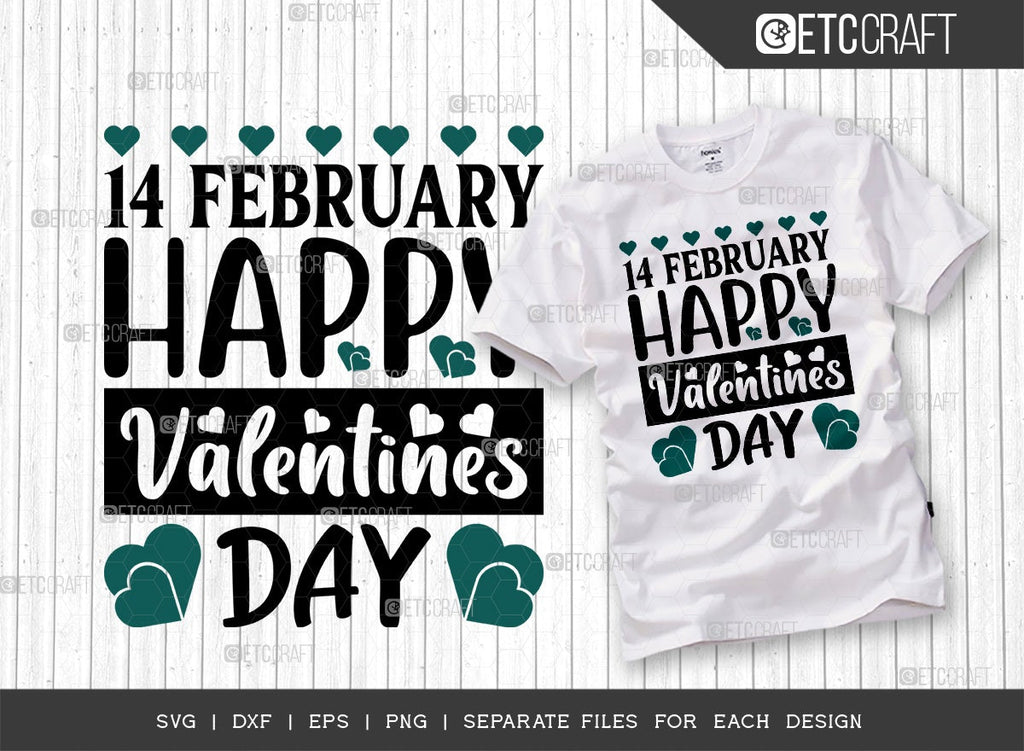 14 February Happy Valentines Day SVG Cut File | Heart Svg | Valentine's ...