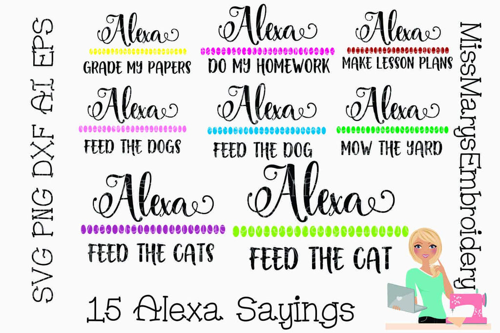 15 Alexa Saying Bundle - So Fontsy