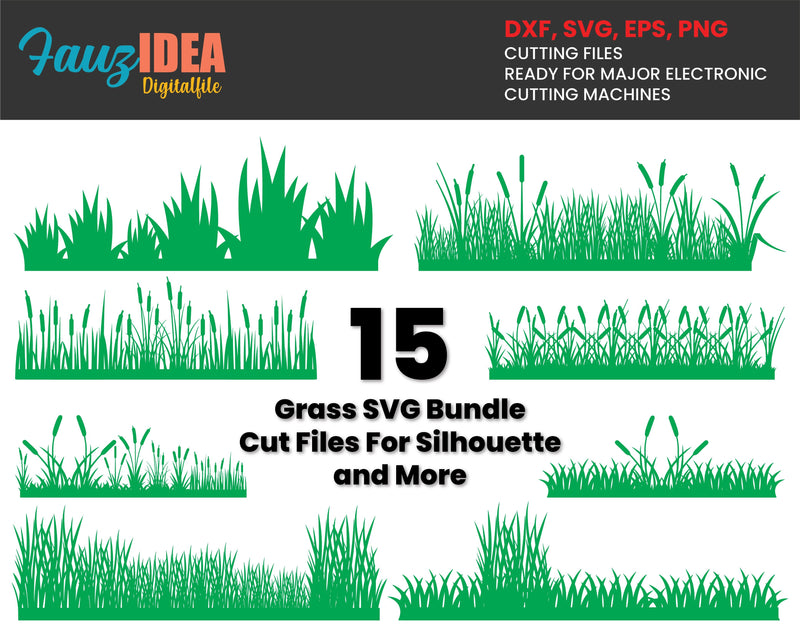 15 Grass SVG Bundle, Grass SVG, Grass Cut Files For Silhouette, Files ...