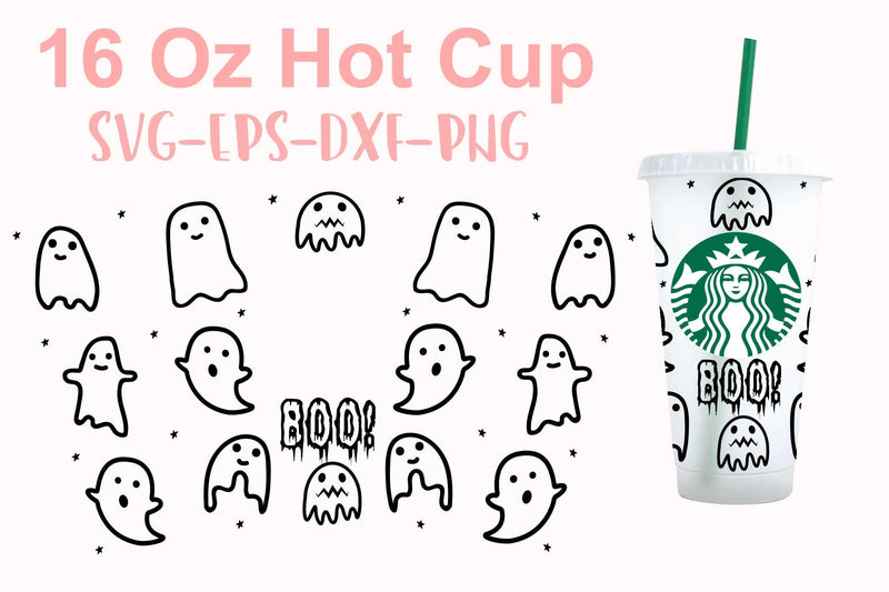 16 Oz Hotcup BOO! svg, Starbucks svg, Halloween Starbucks svg ...