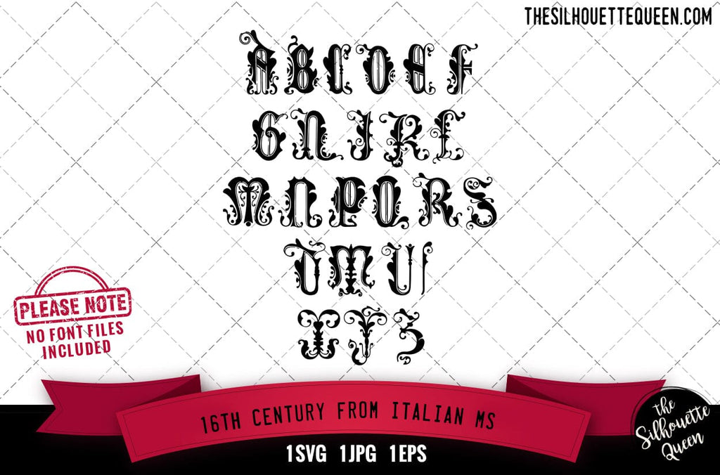 16th Century. from Italian MS alphabets - ABC letters - So Fontsy