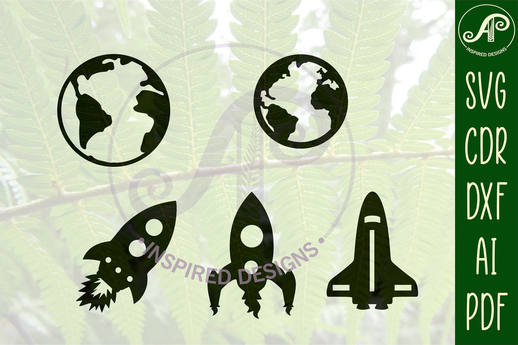17 Space theme cut out designs, laser cut file, shapes. SVG - So Fontsy