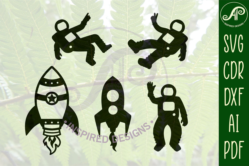 17 Space theme cut out designs, laser cut file, shapes. SVG - So Fontsy