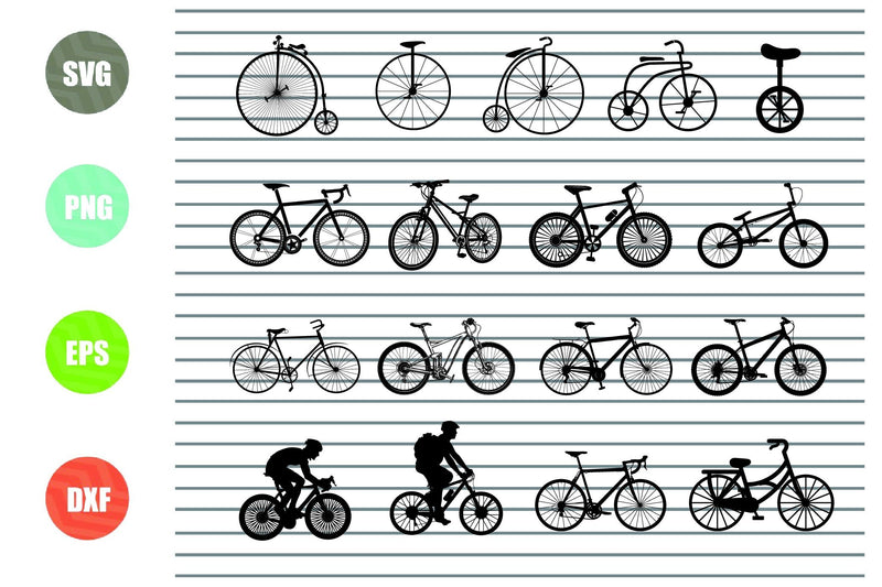 17 Styles Bicycle svg, Mountain Bike Svg, Biker Cut Files for Cricut S ...