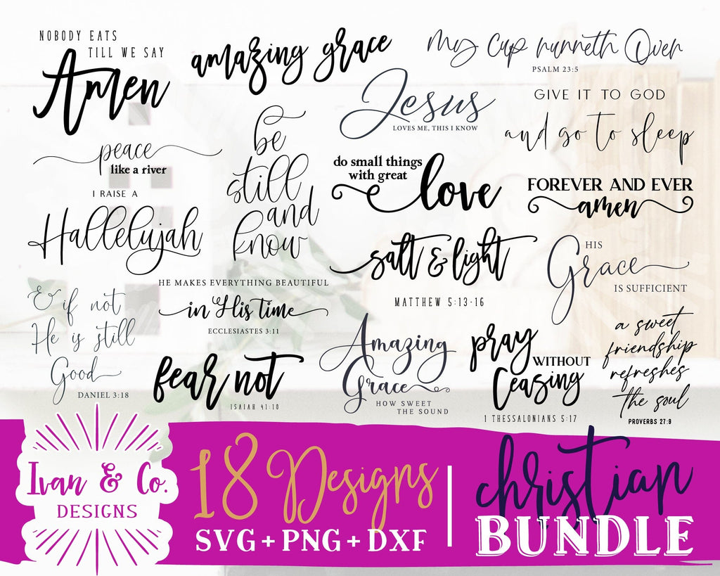 18 Christian Sign SVG Bundle | Christian Svg Bundle #1 | Farmhouse Sign ...