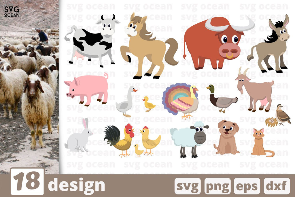 18 Farm animals designs cricut svg - So Fontsy