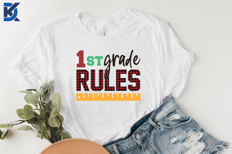 1st Grade Rules, Back to School PNG - So Fontsy
