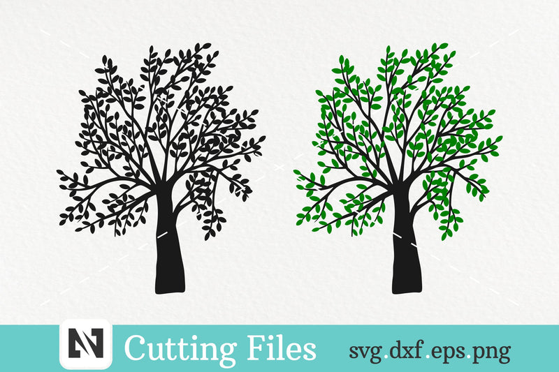 2 Beautiful Tree Silhouette Svg File-Tree Svg, Family Tree - So Fontsy
