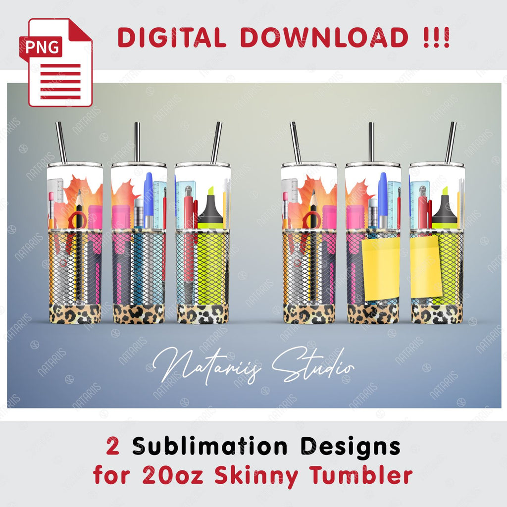 2 Seamless Pen Holder patterns - 20oz SKINNY TUMBLER - So Fontsy