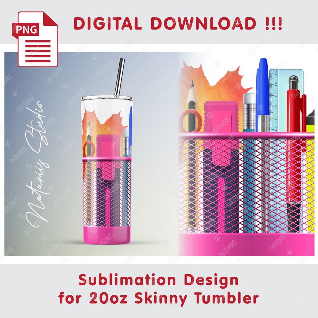 2 Seamless Pen Holder patterns - 20oz SKINNY TUMBLER - So Fontsy