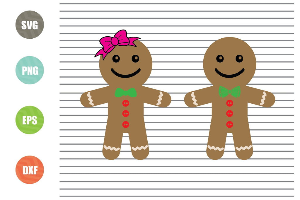 2 Styles Gingerbread Cookies (2) Svg, Gingerman Svg, Gingerbread boy g ...