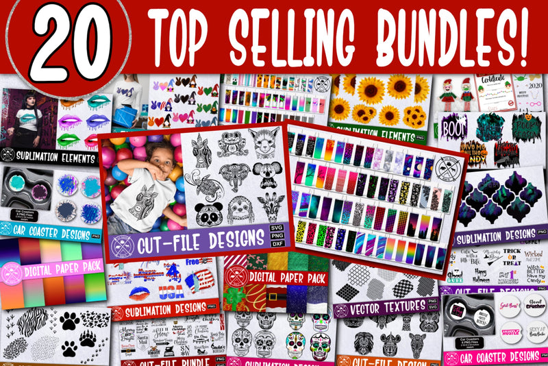 20 BEST SELLING Bundles for Crafters|Sublimation PNG - So Fontsy