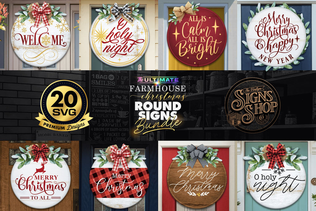 25 Christmas Round Signs Bundle | BEST SELLER | SVG Bundle - So Fontsy