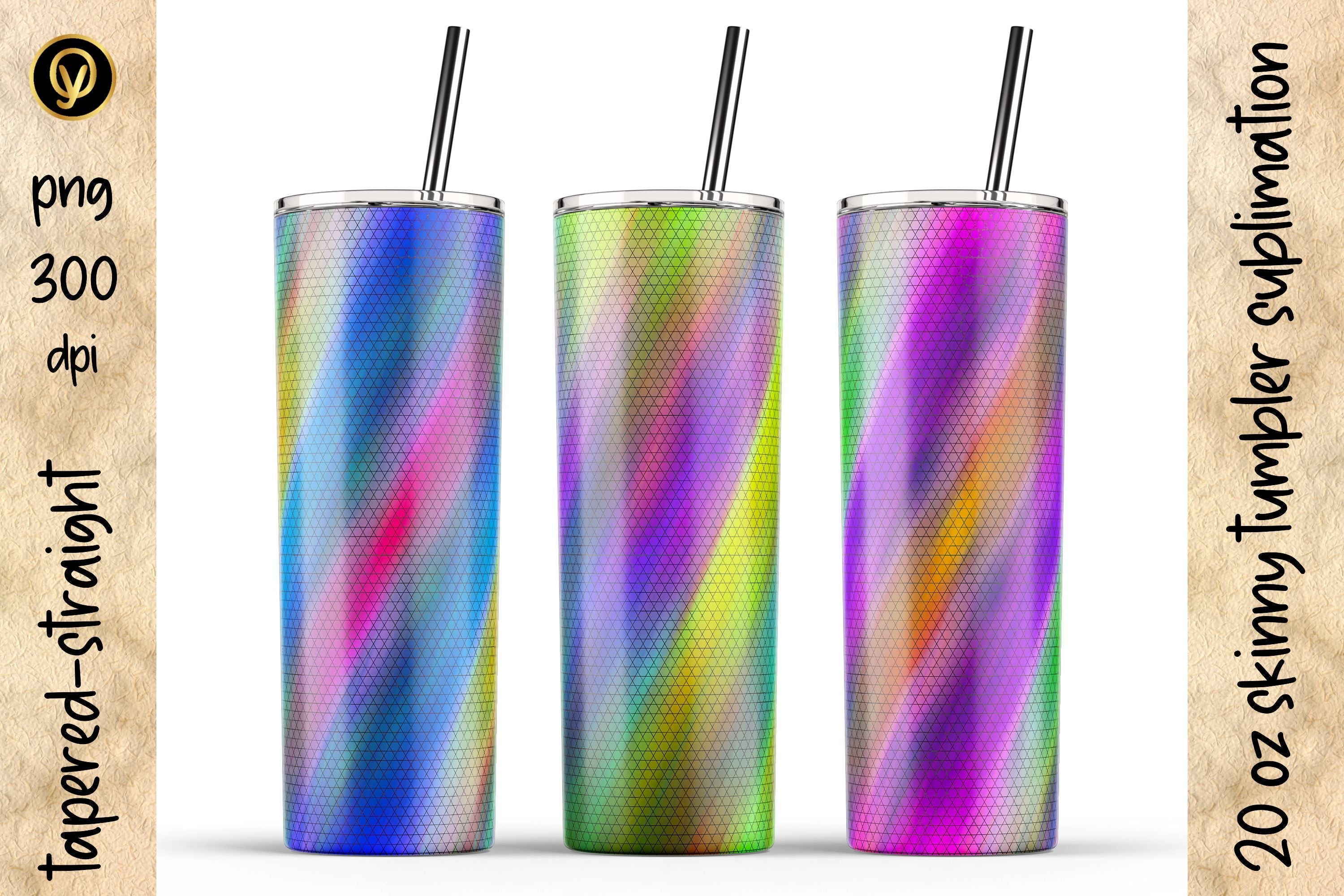 20 Oz Skinny Tumbler Abstract Gradient Lines Sublimation Design Pack ...