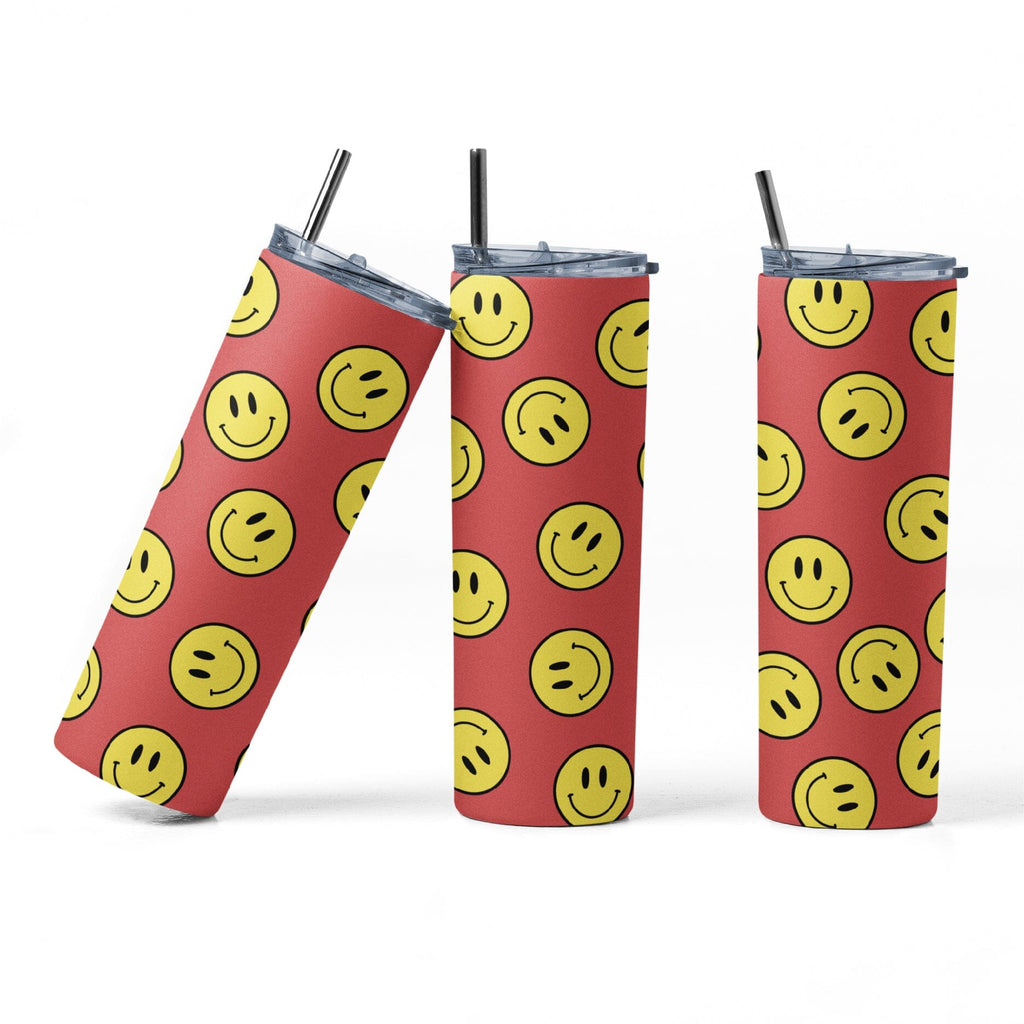 20 oz sublimation/waterslide skinny and taper tumbler wrap-Smiley face ...