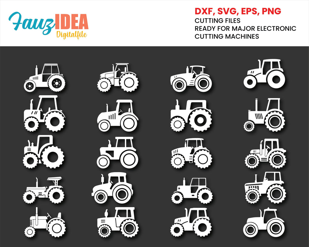 20 Tractor Svg bundle, Silhouette svg, Tractor Cut Files, Bundle farm ...