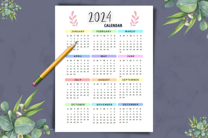 2022 / 2023 / 2024 Calendar Canva Printable - So Fontsy