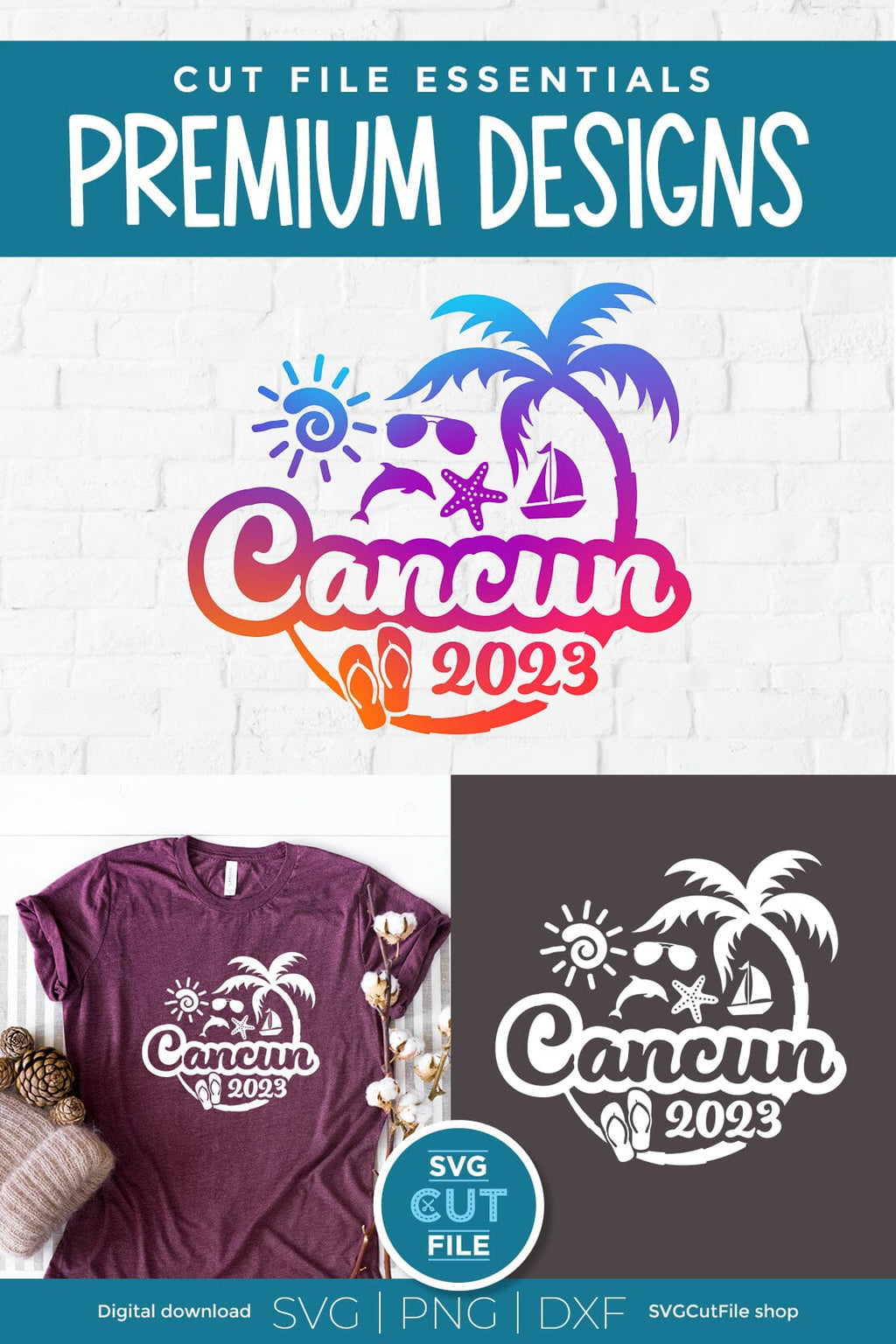 2023 Cancun svg - Cancun Mexico Vacation or Trip Design - So Fontsy
