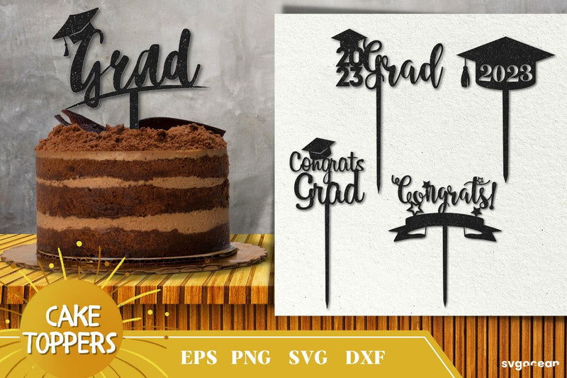 2023 Graduation Cake Topper Bundle | Graduation Papercut SVG - So Fontsy