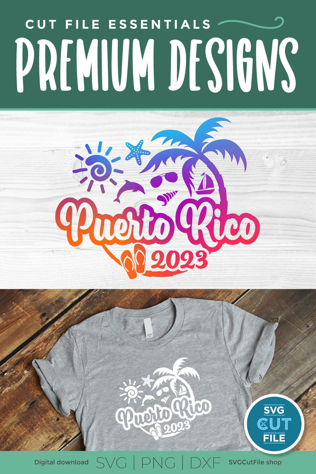 2023 Puerto Rico svg - Puerto Rico Vacation or Trip Design - So Fontsy