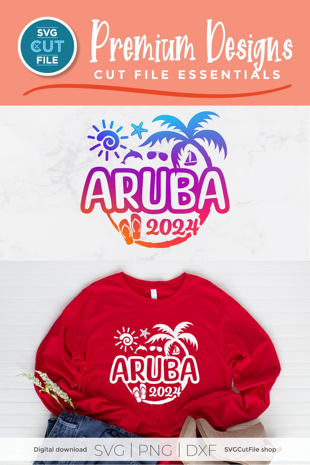 2024 Aruba svg - Aruba Vacation or Trip Design - So Fontsy