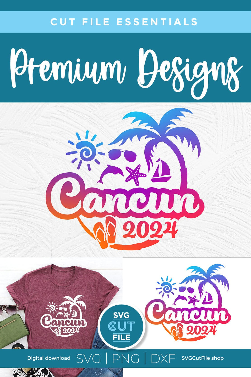 2024 Cancun svg - Cancun Mexico Vacation or Trip Design - So Fontsy