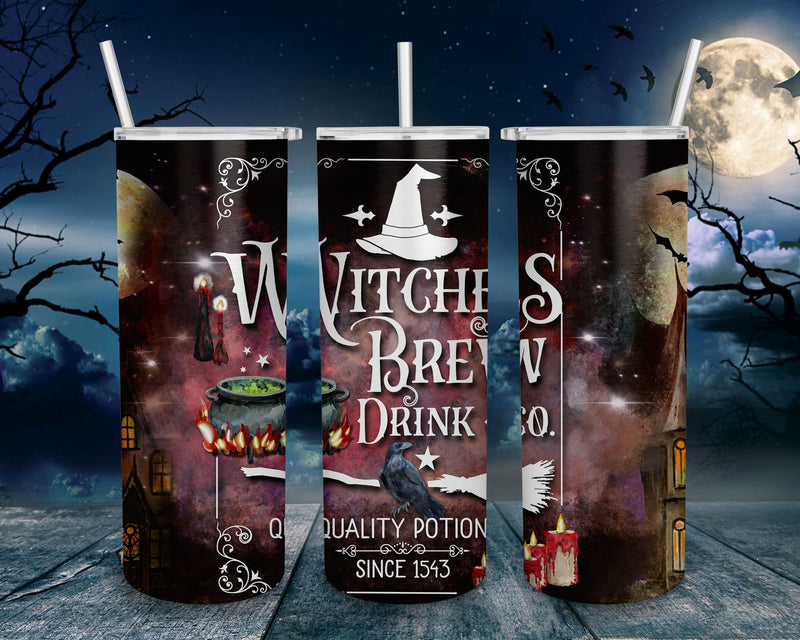 20oz Skinny Tumbler Halloween Witches Brew Drink Co. PNG Sublimation ...