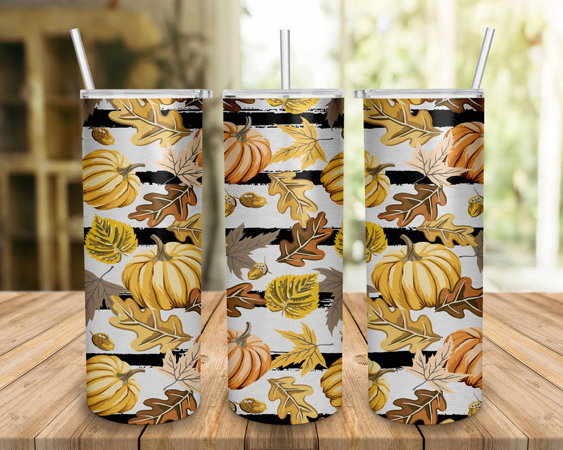 20oz Skinny Tumbler Wrap Sublimation, Fall Pumpkin Tumbler, Thanksgiving Pumpkin Png - So Fontsy