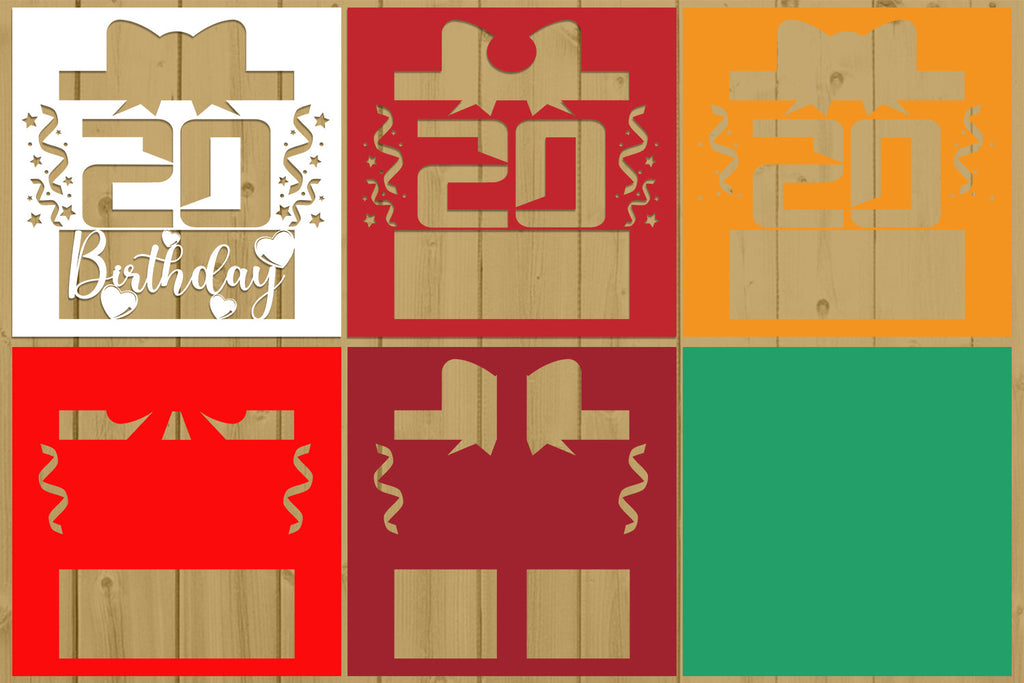 20th Birthday Layered Papercut Svg Eps Ai Png Pdf - So Fontsy