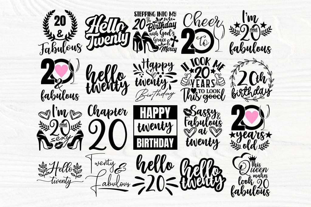 20th Birthday SVG, Happy Birthday Svg, Birthday Girl Svg - So Fontsy