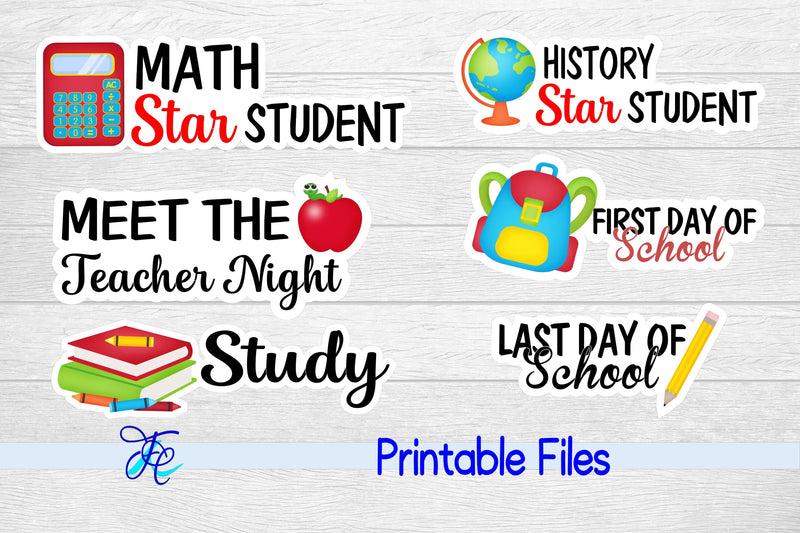 22 School Stickers - So Fontsy