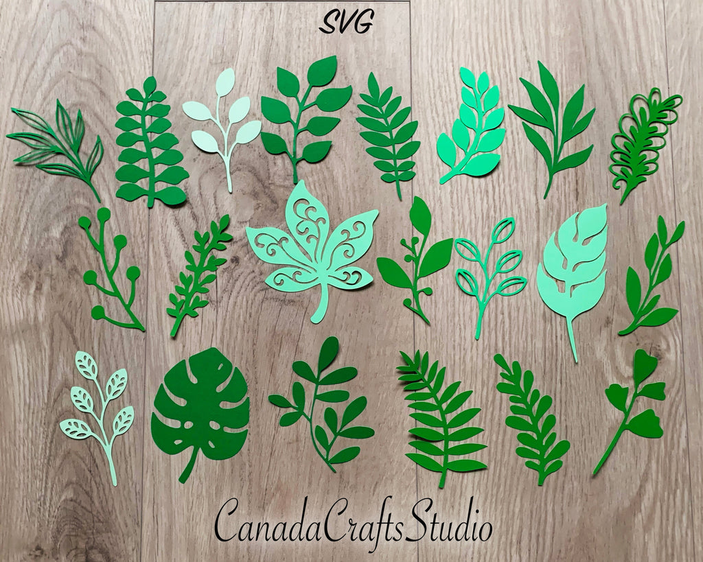22 SVG Leaf Templates - So Fontsy