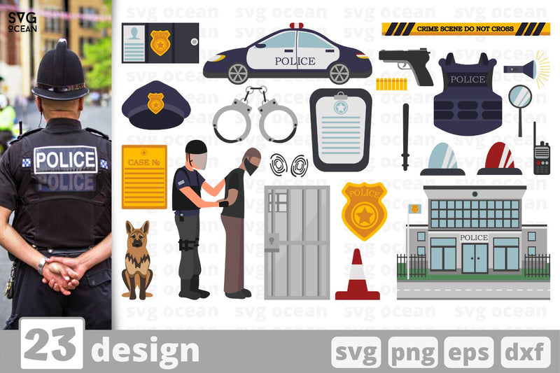 23 Police designs cricut svg - So Fontsy