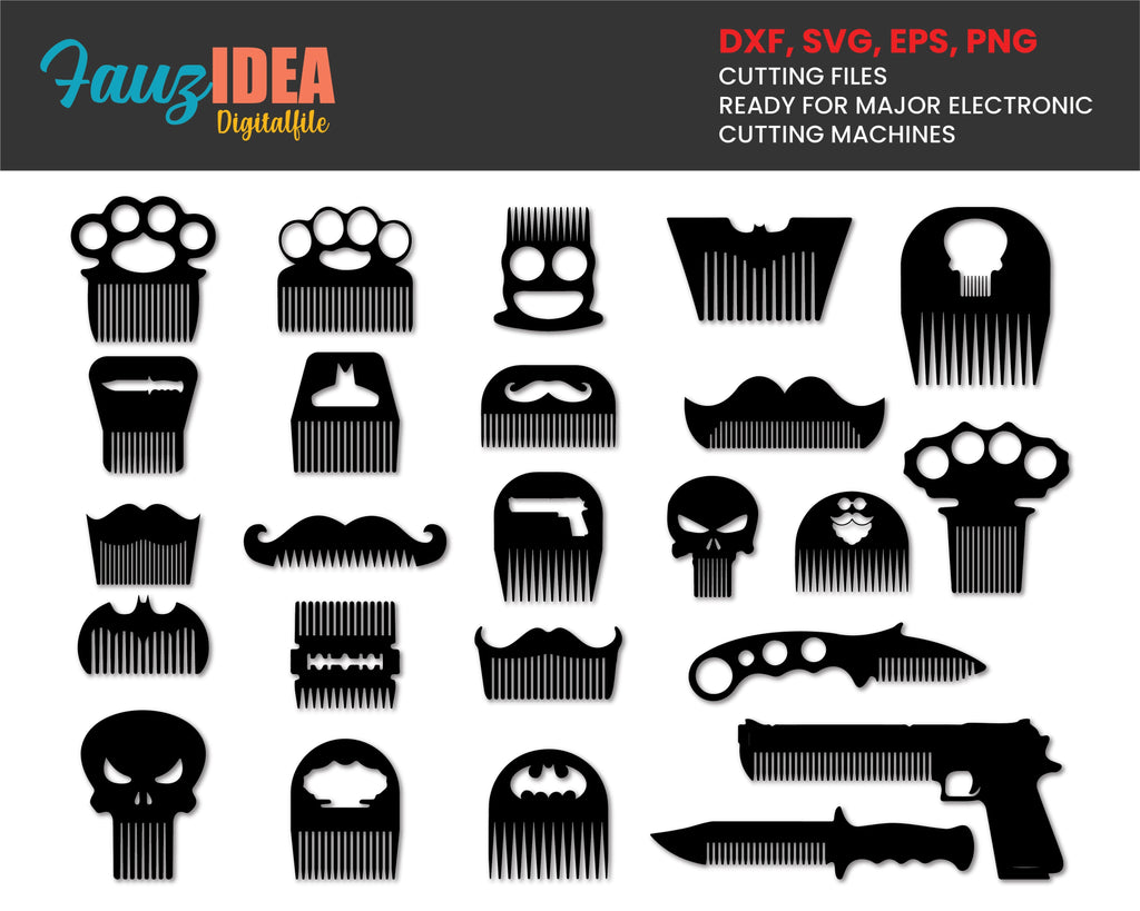 24 Hair combs bundle, Beard combs svg, Combs svg files, Comb plans cnc ...