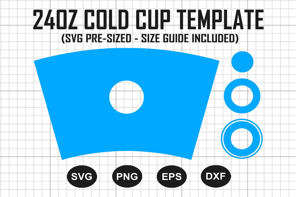 24oz Cold Cup Template Svg, Cold Cup Wrap Template, Pre-Sized Cold Cup ...