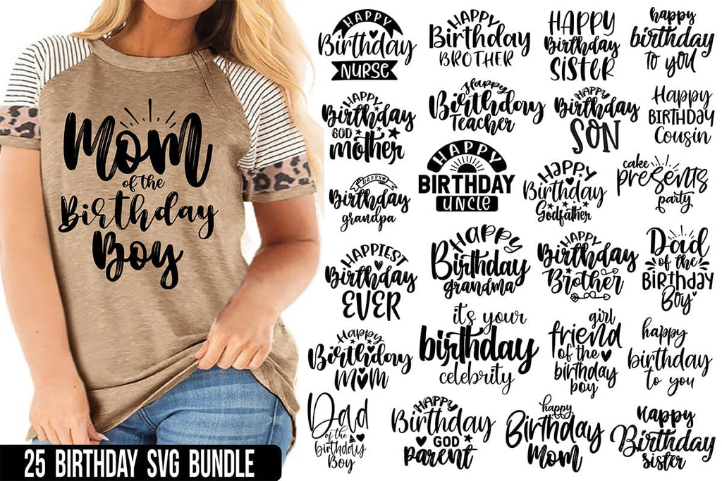 25 Birthday SVG Bundle, Brthday SVG - So Fontsy