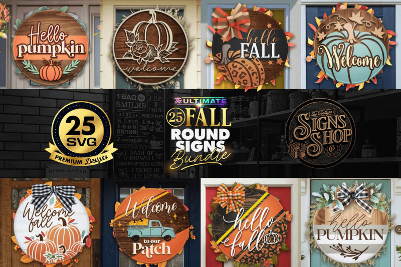 25 FALL Round Signs Bundle Vol.2 | BEST SELLER | SVG Bundle - So Fontsy