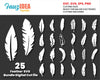 25 Feathers Digital Cut Files - Digital Files - Feather SVG - Feather ...
