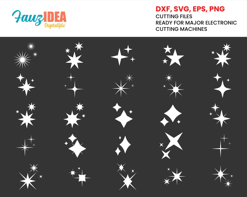 25 Sparkle Star bundle svg, Sparkle Cut File, Sparkle Vector, Sparkle star svg, Sparkle Clipart ...