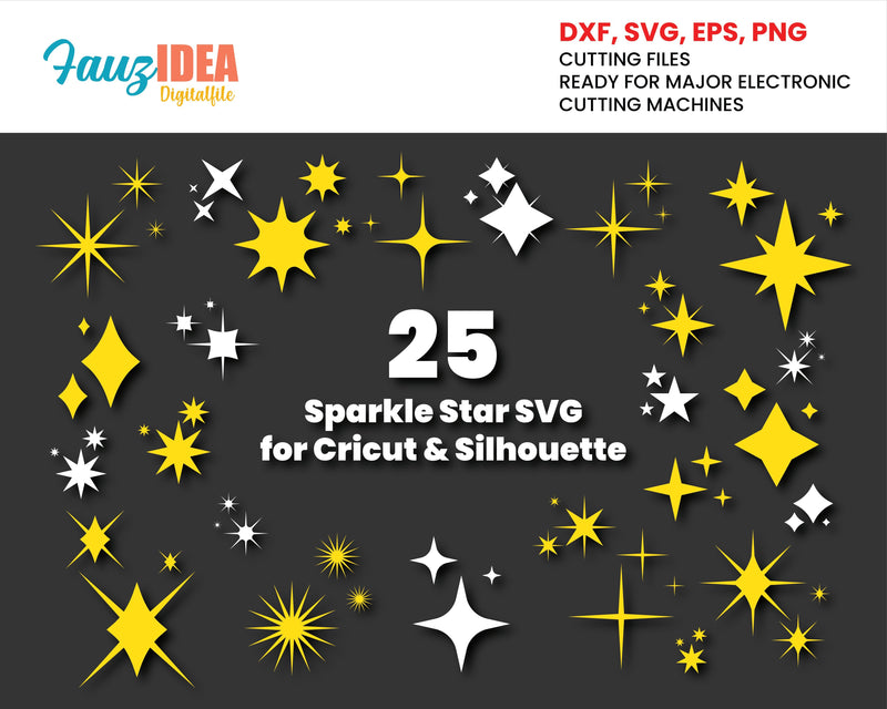 25 Sparkle Star bundle svg, Sparkle Cut File, Sparkle Vector, Sparkle star svg, Sparkle Clipart ...