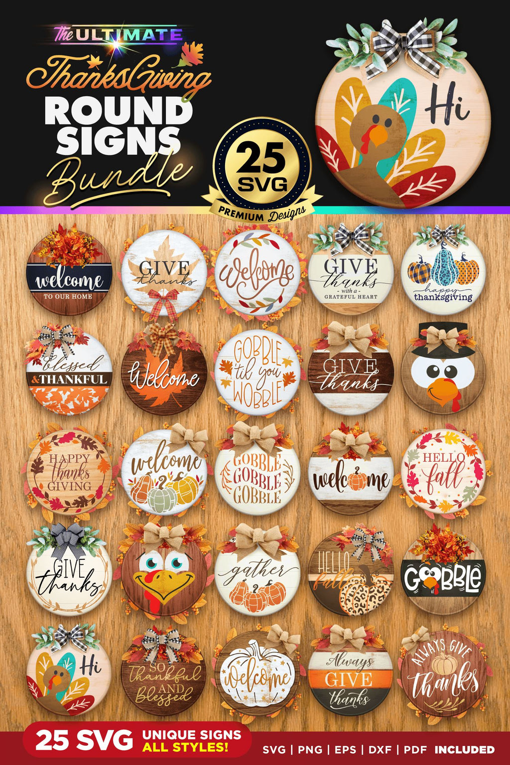 20 Christmas Round Signs Vol.2 | Best Seller | SVG Bundle - So Fontsy