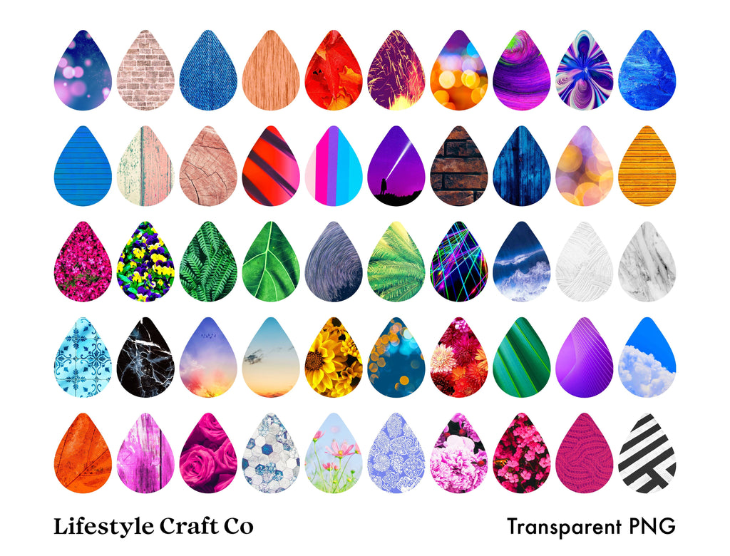 250 Tear Drop Earring Sublimation Design Bundle PNG Volume 2 - So Fontsy