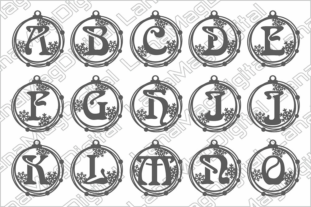 26 Monogram Christmas ornament svg Christmas tree decor svg - So Fontsy