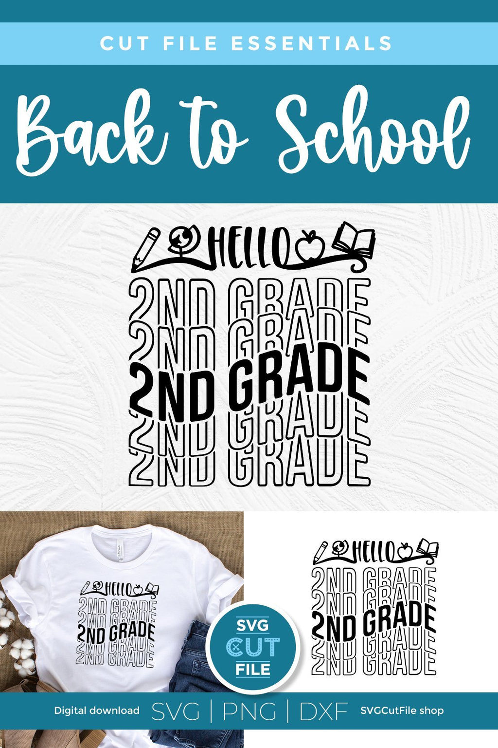 2nd Grade svg, 2nd grader svg, second grade teacher svg - So Fontsy