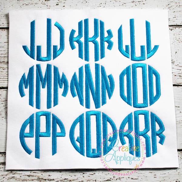 3 Letter Circle Monogram Embroidery Font - So Fontsy