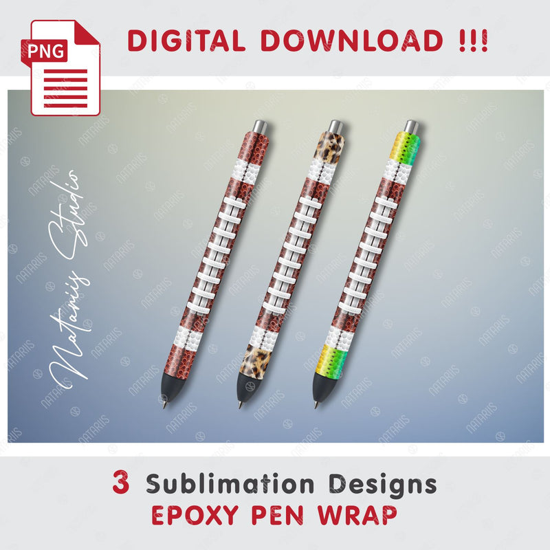 3 Seamless US Football Patterns for Epoxy Pen Wrap - So Fontsy