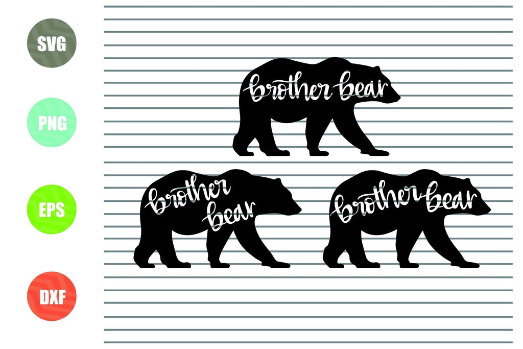 3 Styles Brother Bear Svg Png Dxf Eps Cut Files - So Fontsy