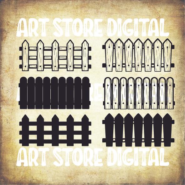 3 Styles Farm Fence SVG File, Wooden Fence SVG, Rustic Fence svg ...